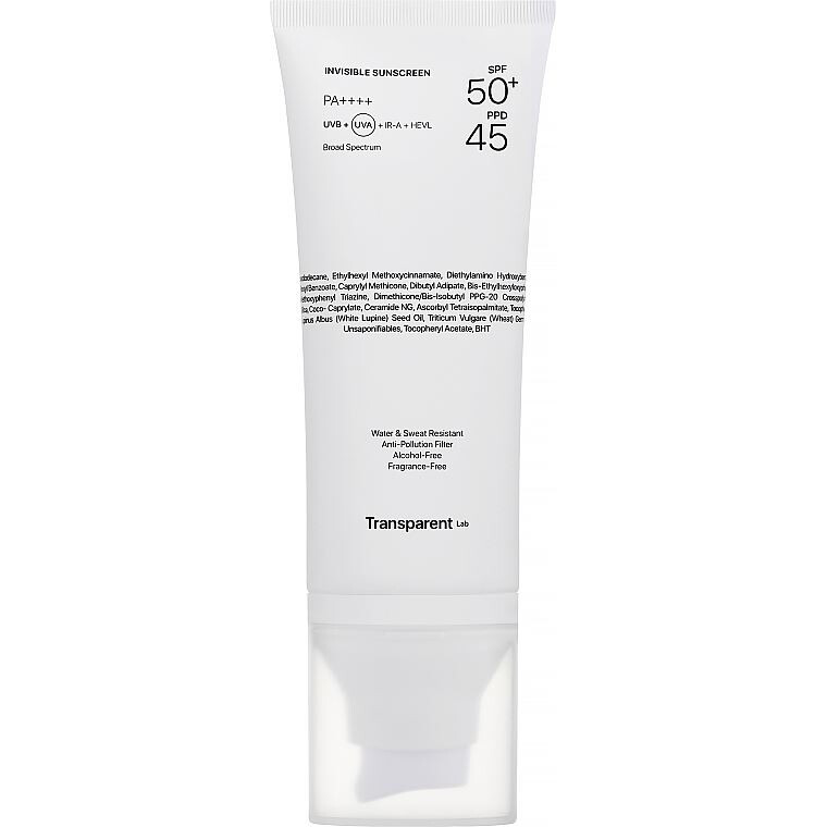 Transparent Lab Invisible Sunscreen Bőrerősítő Fényvédő Arcra SPF50 ...