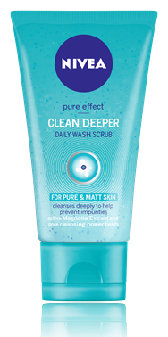 Nivea Pure Effect Clean Deeper Daily Wash Scrub | Krémmánia