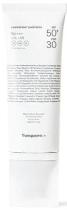 Transparent Lab Lightweight Sunscreen Ultrakönnyű Fényvédő SPF50 ...