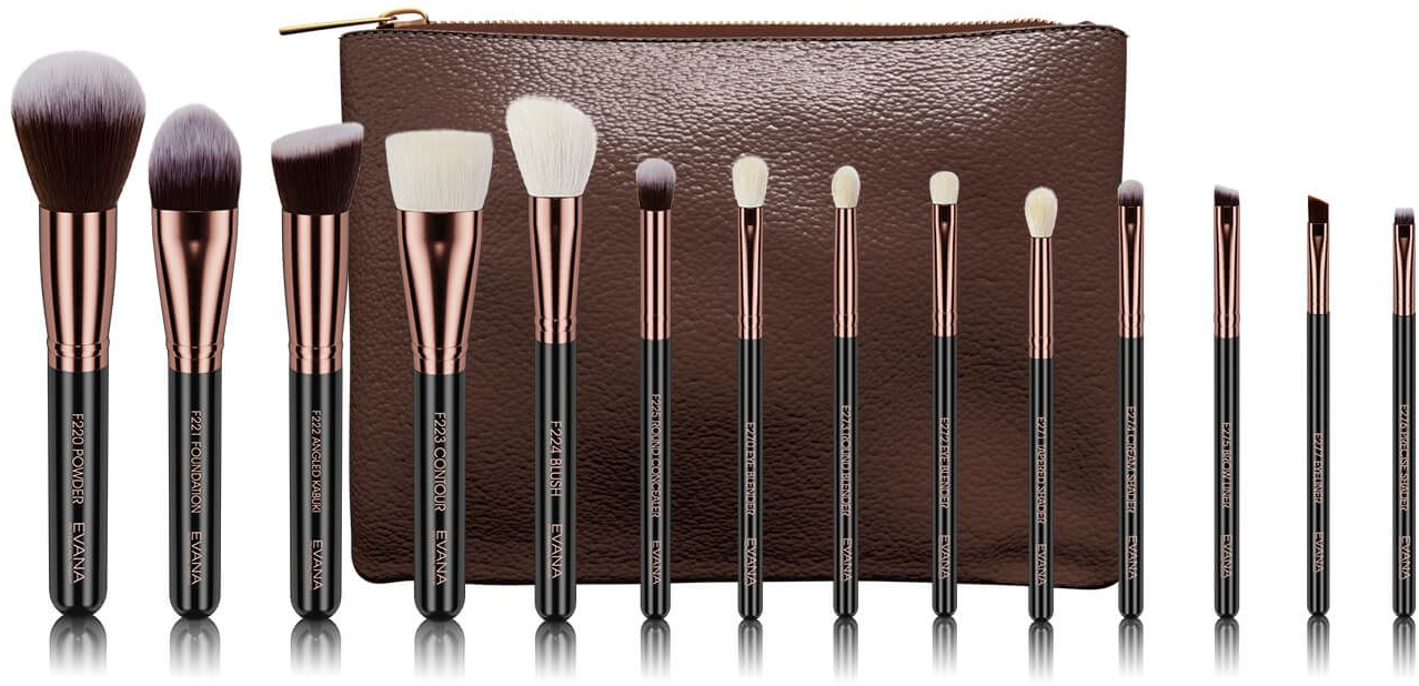 Evana Rose Gold Brush Set Sminkes Ecsetkészlet Tartóval | KremMania