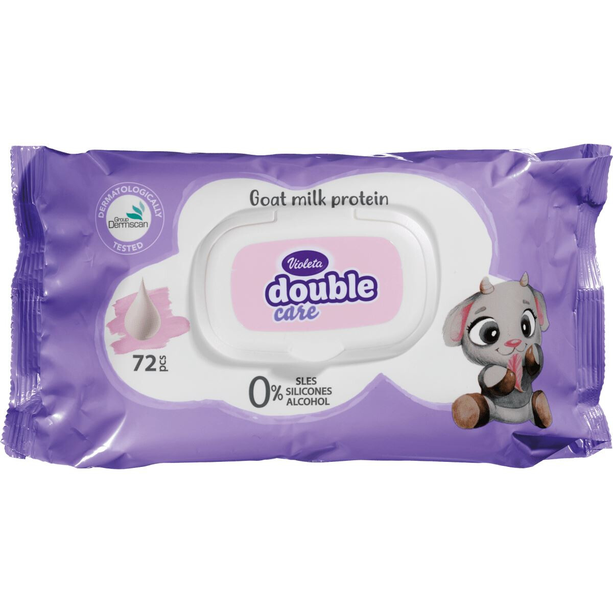 Violeta Double Care Goat Milk Protein Nedves Törlőkendő | Krémmánia